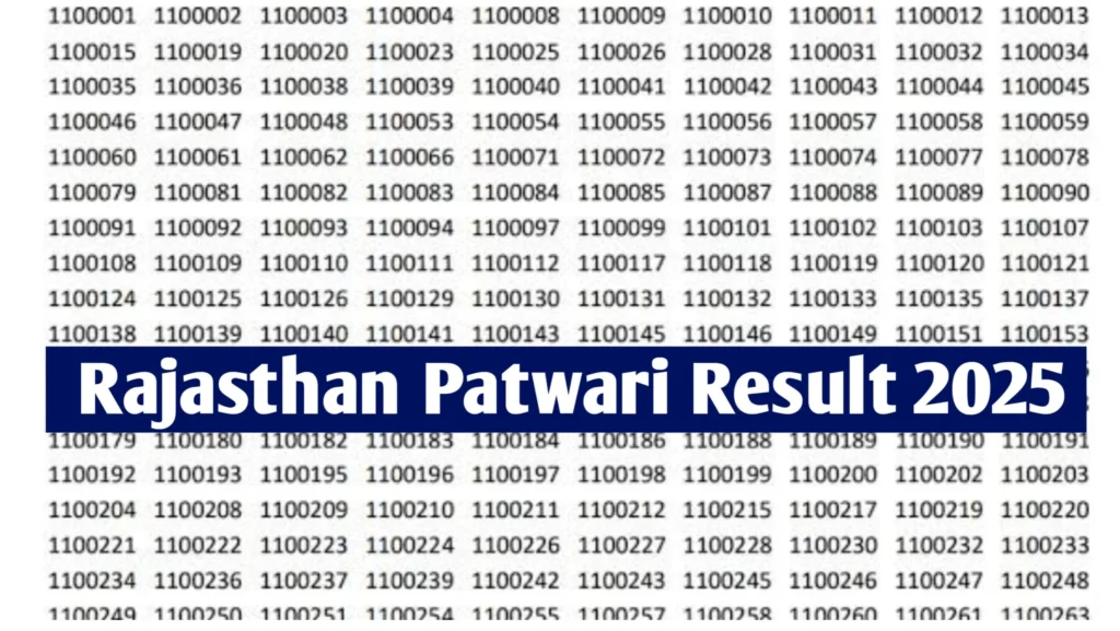 Rajasthan Patwari Result 2025 – राजस्थान पटवारी रिज़ल्ट 2025 जारी, ऐसे ...